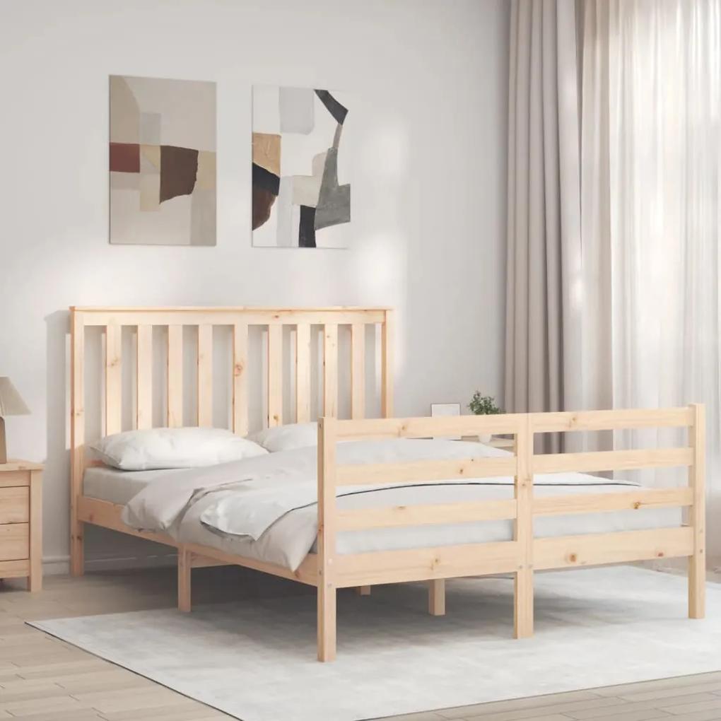 Rám postele s čelem 140 x 200 cm masivní dřevo,  3194246