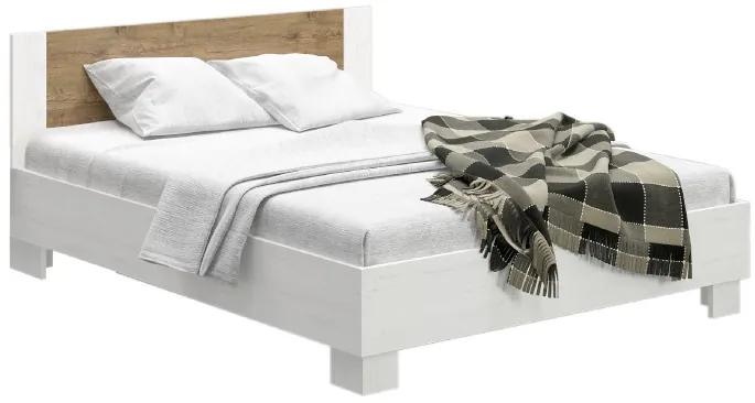 Manželská postel 180 cm Marlon (borovice anderson + dub) (s roštem). 1000610