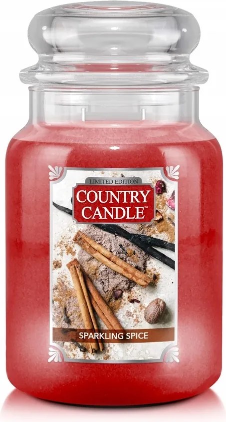 Sparkling Spice – Country Candle – velká vonná svíčka se dvěma knoty