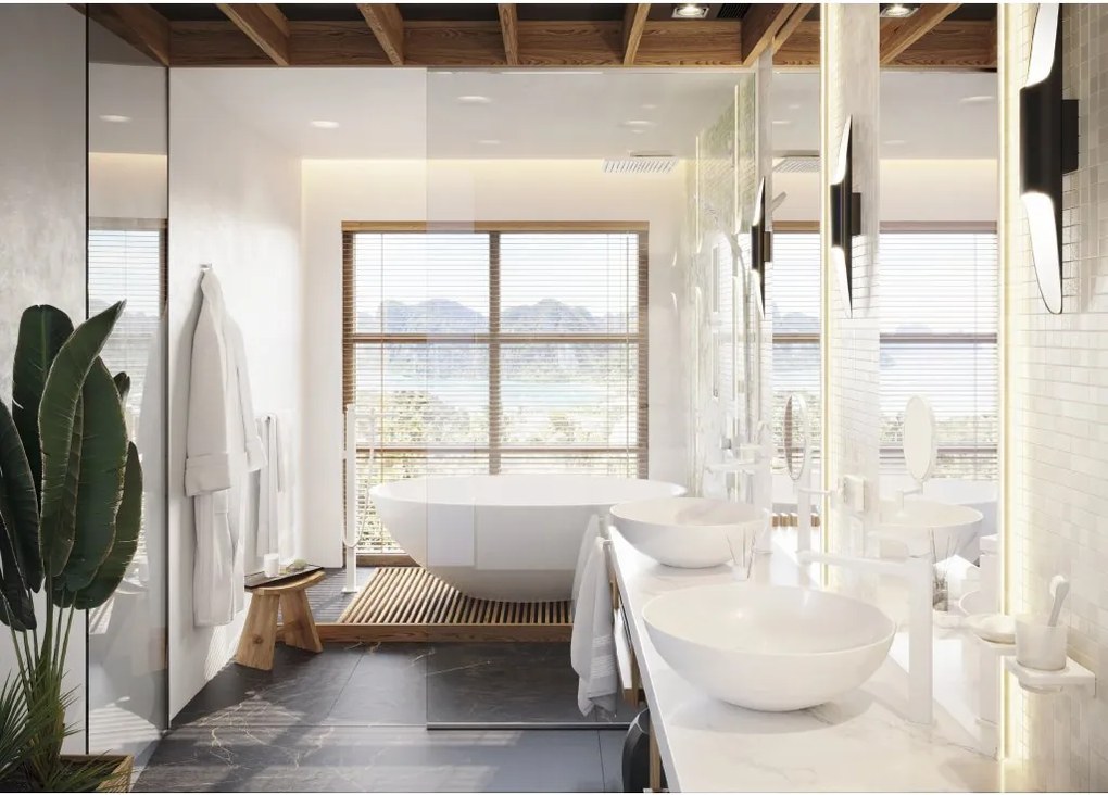Hansgrohe AddStoris, kosmetické zrcadlo Ø188 mm, bílá matná, HAN-41791700