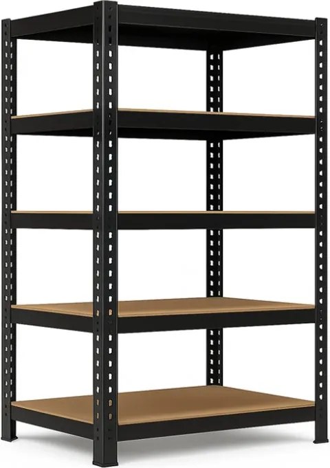 Akce 3x Regál 216x120x50 cm profesionální 5-policový, nosnost 200 kg - černý