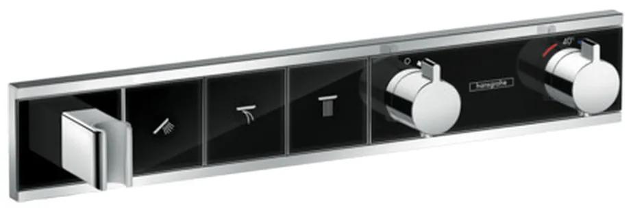 Hansgrohe Rain Select - Podomítkový termostatický modul pro 3 spotřebiče, černá / chrom 15356600