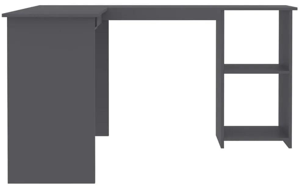 Petromila Rohový psací stůl šedý 120 x 140 x 75 cm dřevotříska