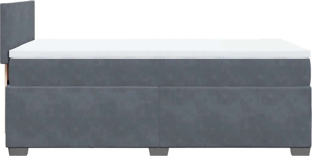 Box spring postel s matrací tmavě šedá 90x200 cm samet 3288505