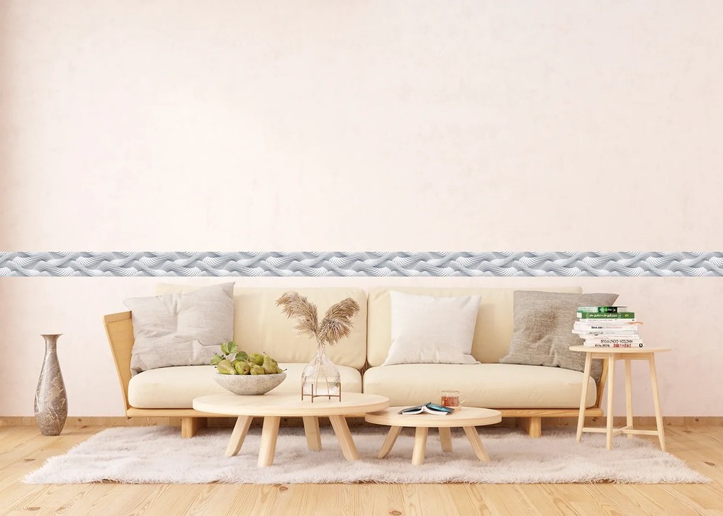 Samolepící bordura na zeď 3D Bílá Pletená Lana | 5 m x 13.8 cm | DWB8228