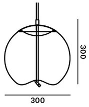 Brokis Knot Sfera, skleněné závěsné svítidlo Barva: Opalín, Velikost: Ø 300 mm, Barva kování: Černá