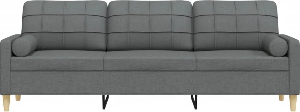3místná pohovka s polštáři tmavě šedá 210 cm textil 3278202