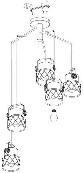 Eglo 39856 - Přisazený lustr HILCOTT 5xE27/40W/230V