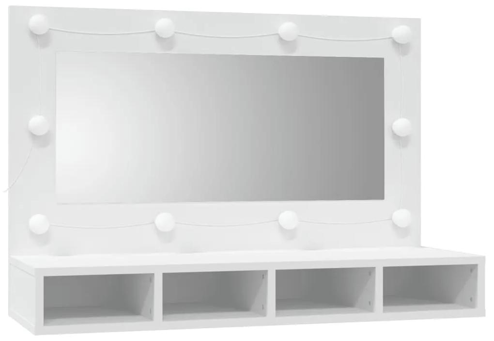 Zrcadlová skříňka s LED bílá 90 x 31,5 x 62 cm - Default Title