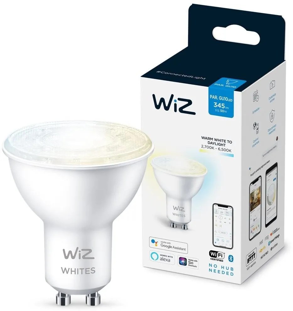 Wiz tunable white 8718699787110 inteligentní led žárovka gu10 | 1x4,9w | 345lm | 2700-6500k