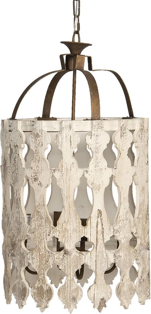 Vintage kovový lustr s dřevěným stínidlem Fábrice – Ø 40*76 cm E14/max  4*25W | BIANO