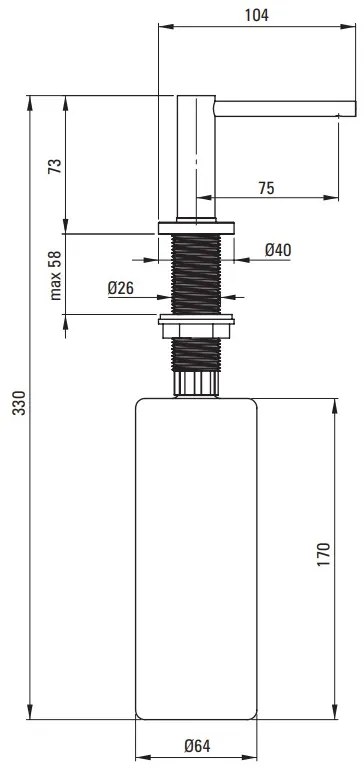 Deante Dispenser, pro dishwashing liquid