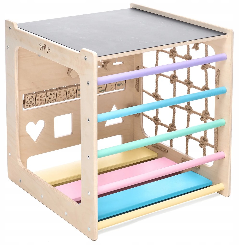Montessori kostka 10v1 - duhová (Montessori kostka 10v1)