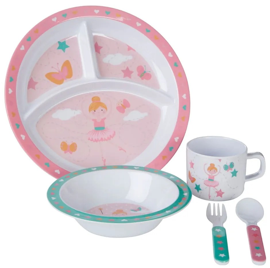 5dílný jídelní dětský set Premier Housewares Ballerina