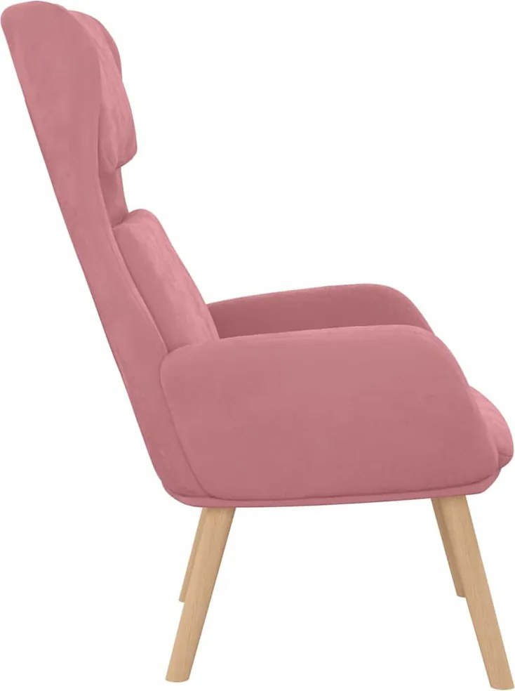 Relaxační křeslo růžové samet 341355