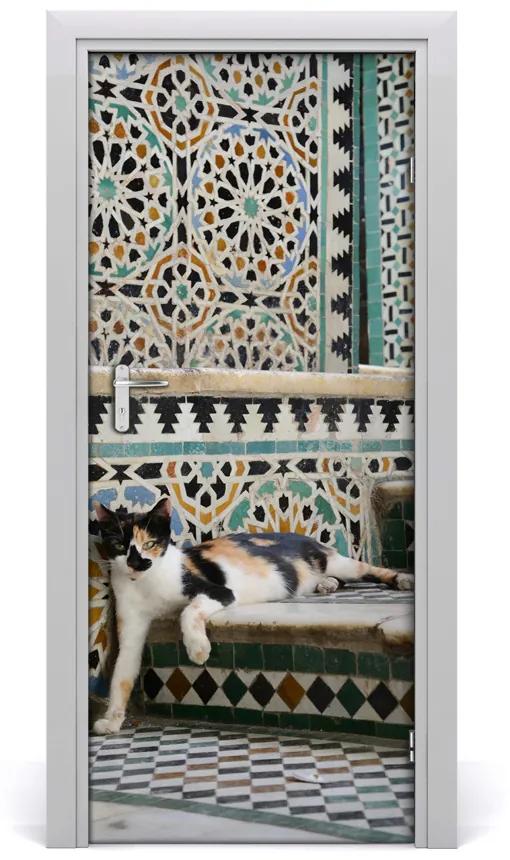 Samolepící fototapeta na dveře Kočka v Maroku 75x205 cm