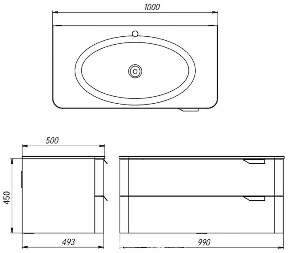 Lavedo Velluto Blue 100 koupelnová skříňka s umyvadlem