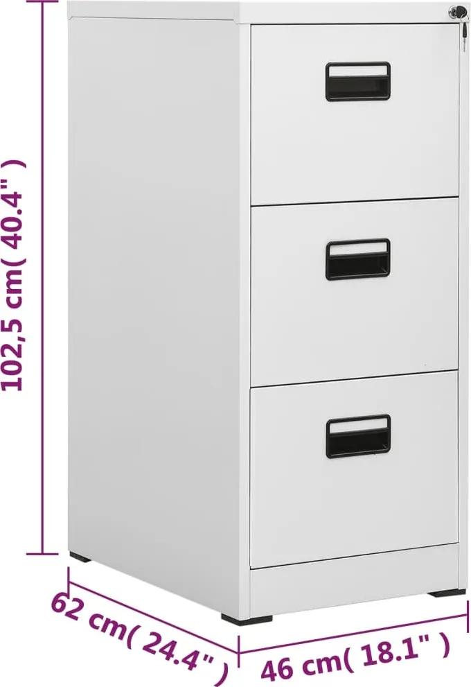 vidaXL Kancelářská skříň světle šedá 46 x 62 x 102,5 cm ocel [20123]