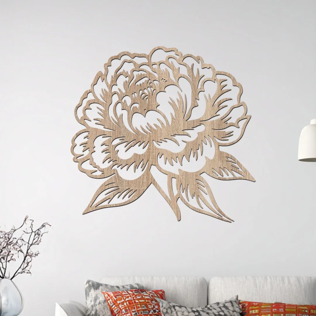 dřevo života Dřevěný obraz KVĚTINA Zvolte rozměr (cm): 78x80, Zvolte barvu dekoru: Buk