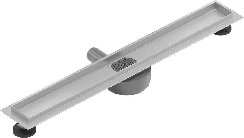 Mexen Flat nerezový sprchový žlab 50 cm s rotačním 360° sifonem - tělo žlabu bez krytu, nerez, 1040050