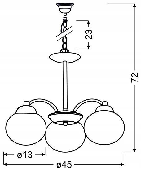 CLX Závěsný tříramenný lustr TELEMACO 33-25456