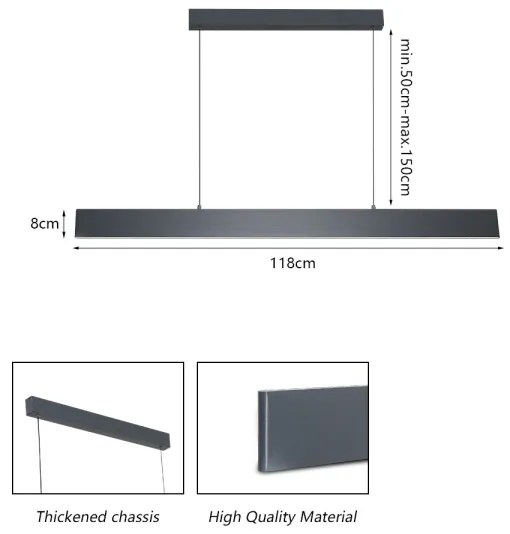 Brilagi - LED Stmív. lustr na lanku SLIMLINE LED/40W/230V 3000-6000K antracit+DO
