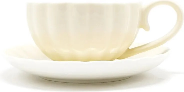 Porcelánový espresso šálek Royal Jardin s podšálkem, 100 ml – béžový s motivem růží