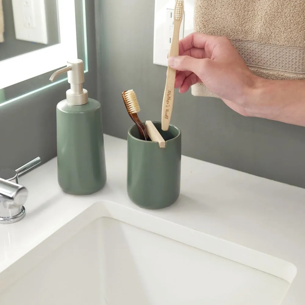 Zelený keramický dávkovač mýdla iDesign Eco Vanity