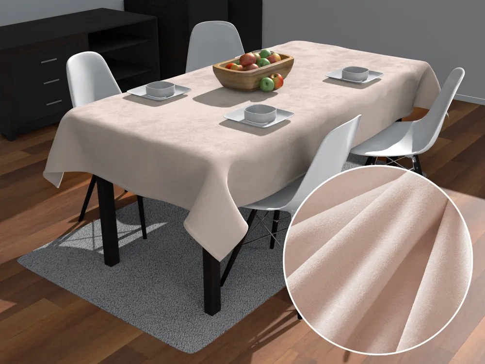 Biante Sametový obdélníkový ubrus Velvet Premium SVP-020 Béžový 100x160 cm