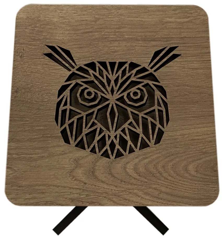 Li-Go "Hlava sovy" lampa 19x19cm provedení povrchu: dub světlý