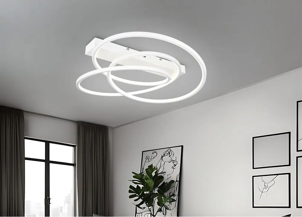 Bílé LED stmívatelné stropní svítidlo 49x64 cm Darvin – Trio