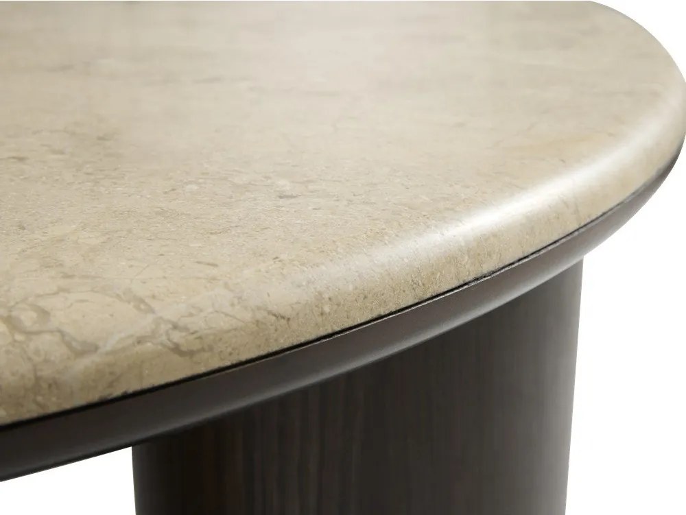 Kulatý konferenční stolek s mramorovou deskou v tmavě přírodní barvě ø 90 cm Piazze – Unique Furniture