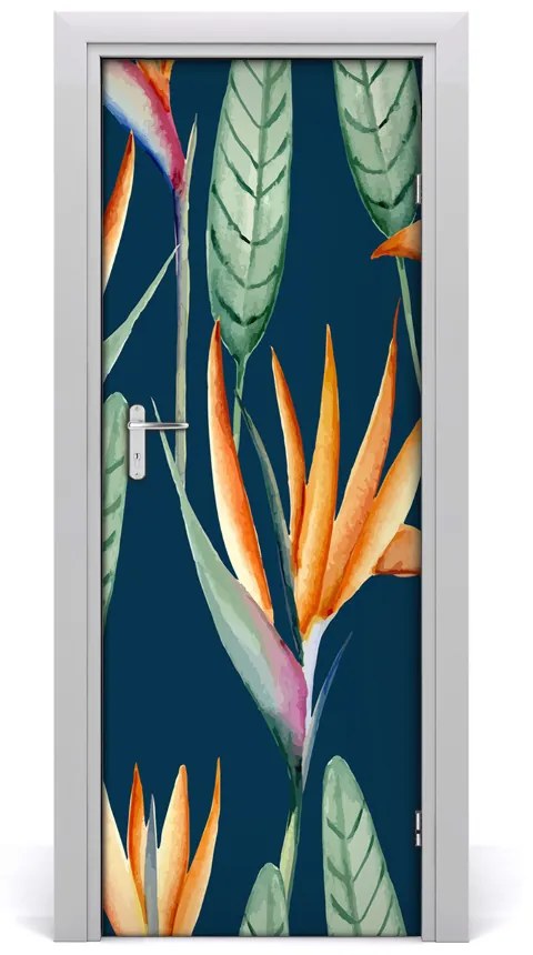 Samolepící fototapeta na dveře Strelitzia reginae 75x205 cm