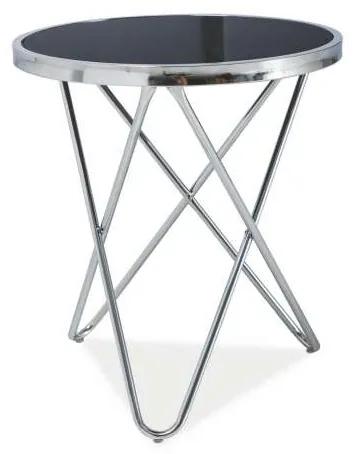 SIGNAL Konferenční stolek - FABIA C, lesklá černá/chrom