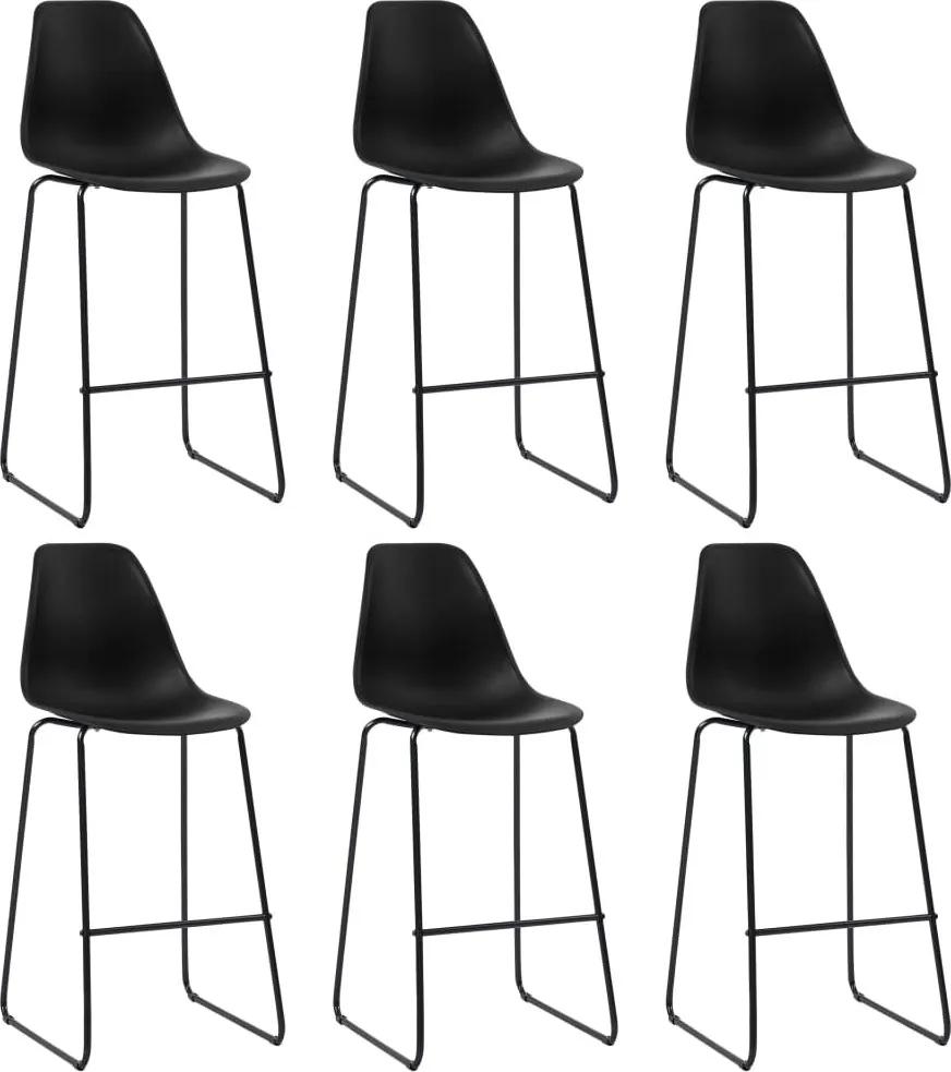 vidaXL Barové židle 6 ks plast [279656] Barva: Černá
