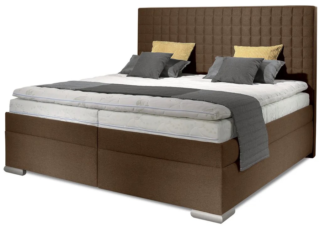 New Design Rialto Boxspring 160x200cm světlehnědá