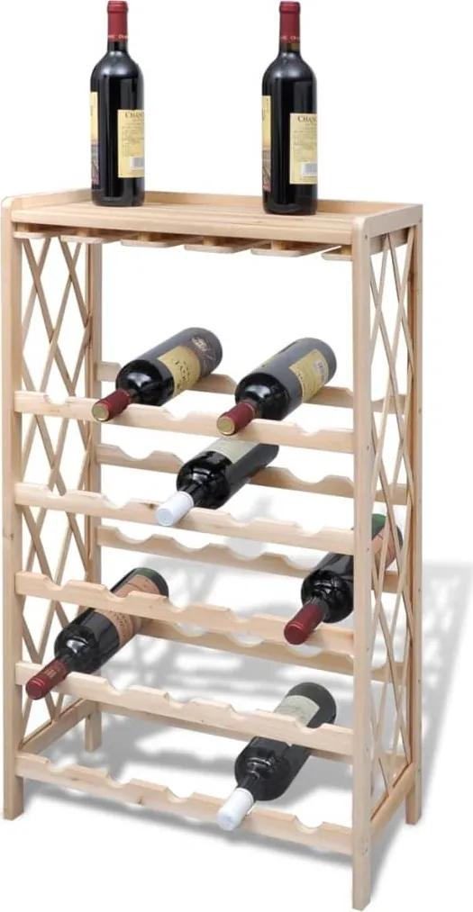 vidaXL Stojan na víno na 25 lahví masivní jedlové dřevo [241068]