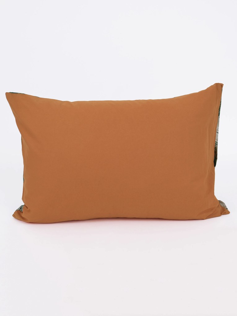 MK Lůžkoviny Bavlněný povlak na polštář Renforcé 50 x 70 cm - Taisa zelená/terakota