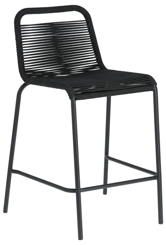 Černá pletená barová židle Kave Home Lambton 62 cm