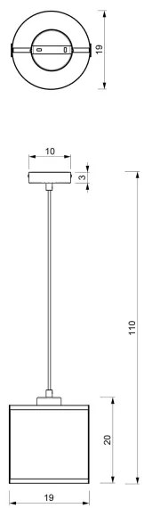 Lustr na lanku KAGA 1xE27/60W/230V černá/zlatá