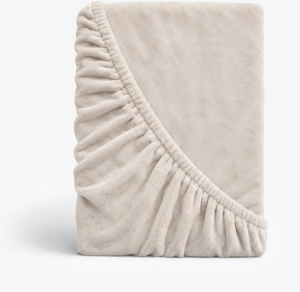 Goldea mikroplyšové elastické prostěradlo deluxe - šedobéžové 90 x 200 cm