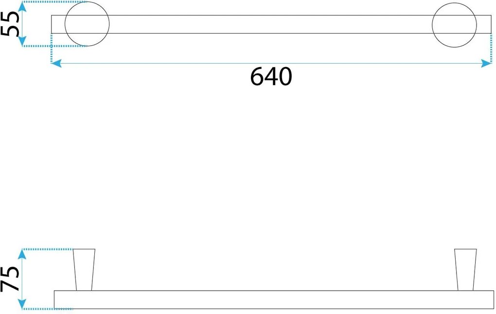 Rea Aristo, věšák na ručník 60cm, broušená ocel, REA-98501