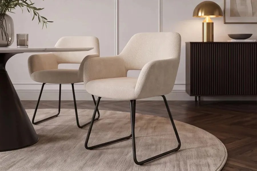 Designová jídelní židle Derrick béžový manšestr