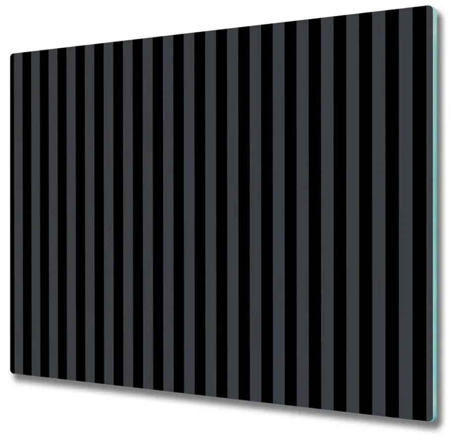 Skleněná krájecí deska Černé a šedé pruhy 60x52 cm