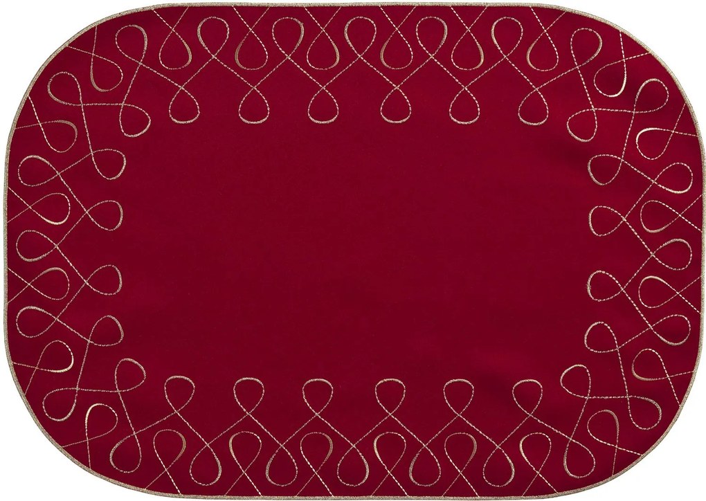 Sander Sander Curly 35x50 hranatý - 26 burgundy - Prostírka 826864-26