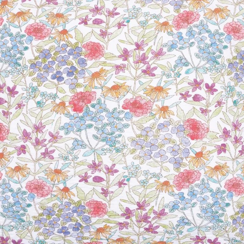 SCANquilt povlak KREP floralis modrofialová 40 x 40 cm