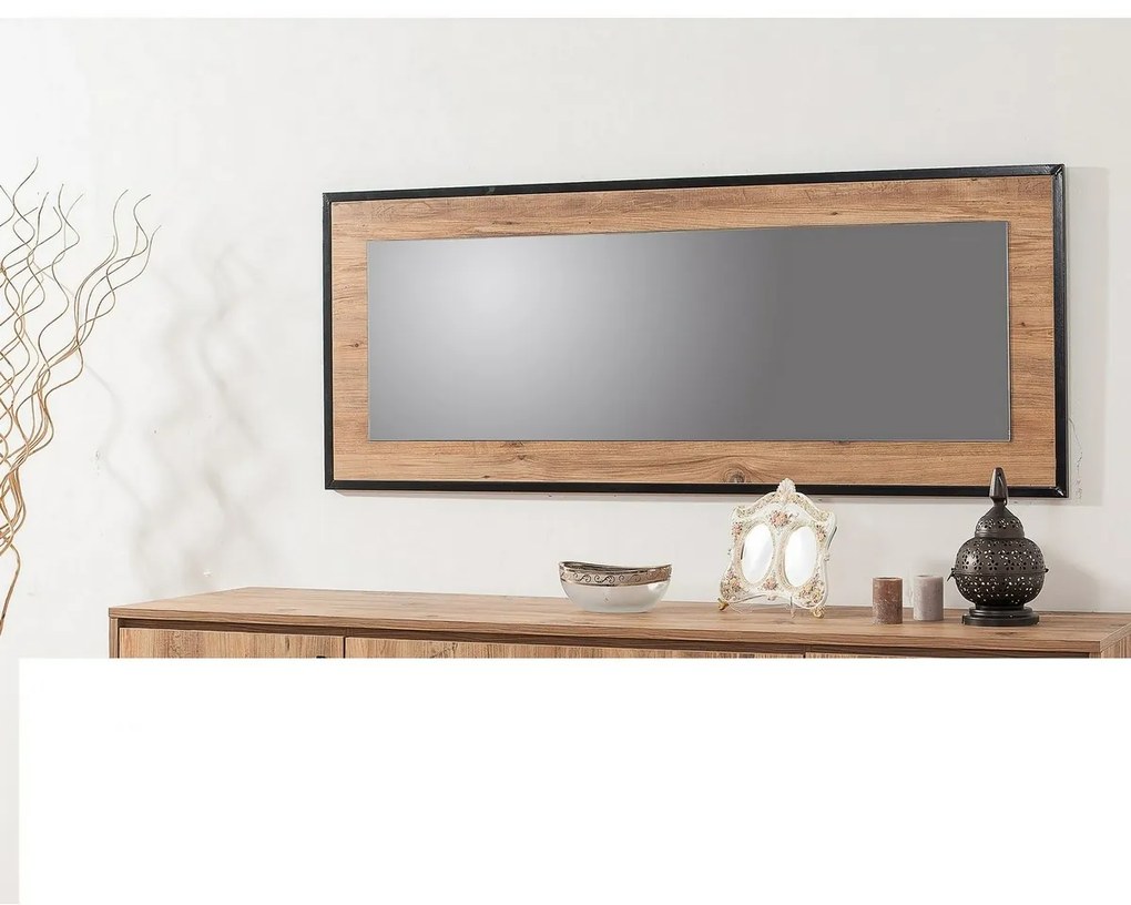 Zrcadlo Idea Black and Atlantic Pine, 150 cm, L