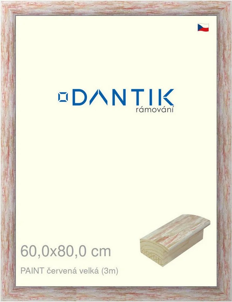 DANTIK rámeček 60x80 | PAINT červená velká (Plexi Čiré)