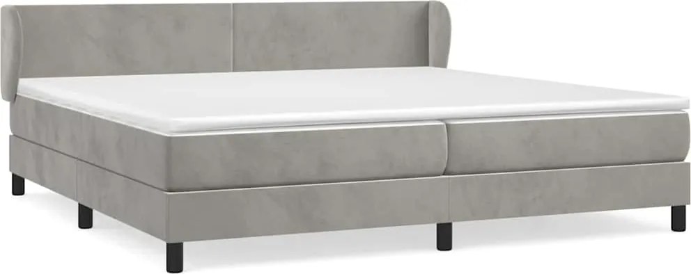 Box spring postel s matrací světle šedá 200x200 cm samet 3127391