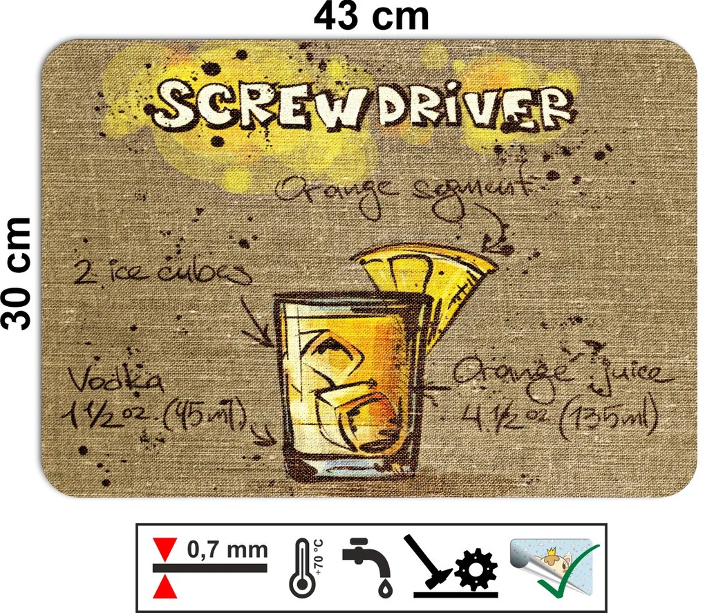 PokojovaDekorace.cz, Prostírání - 026, Screw Driver, 43x30cm